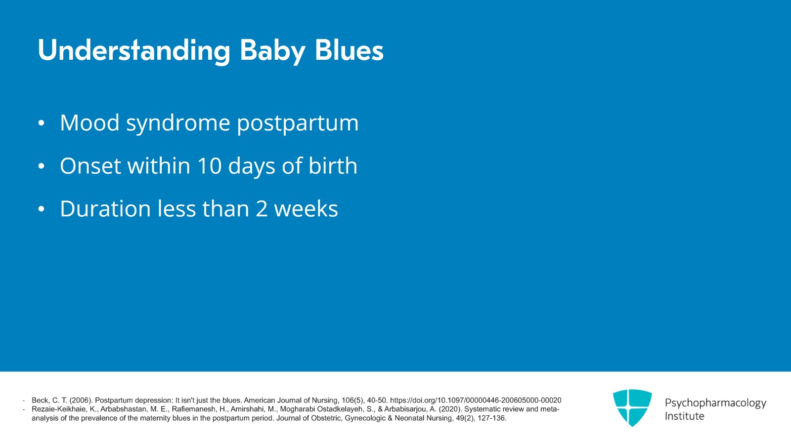 Distinguishing Postpartum Blues from Postpartum Depression ...